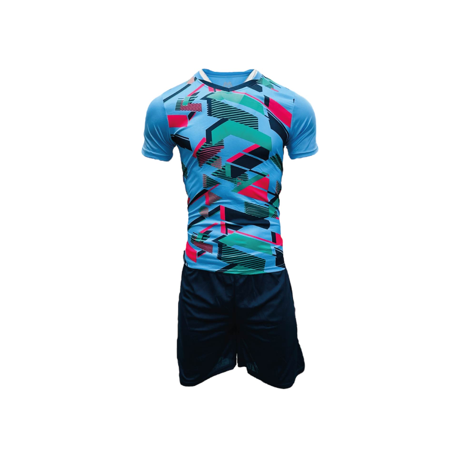 SUBLIMATED FOOTBALL KIT NAVY SKY PINK PACK OF 14 – Charmers Sportswear